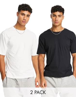 Another Influence 2 pack boxy fit t-shirts in black & white | ASOS