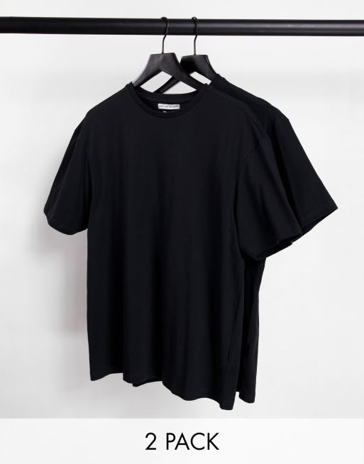 Another Influence 2 pack boxy oversized t-shirts in black | ASOS