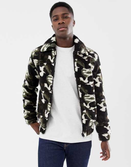 Another Influence Camo Zip Through Fleece Jacket | ASOS