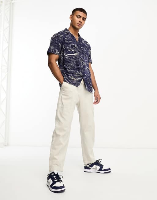 Another Influence Chemise Imprimée à Manches Courtes Bleu Marine Asos