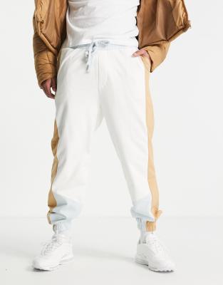 Another Influence colour block trackies in stone (part of a set) | ASOS