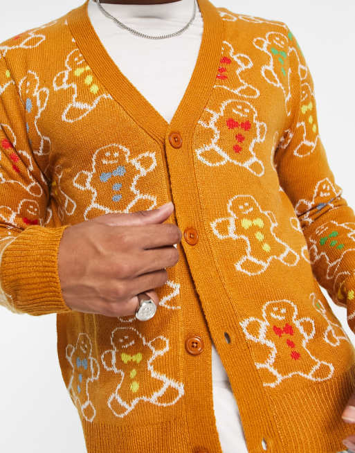 Another Influence gingerbread Christmas cardigan in brown | ASOS