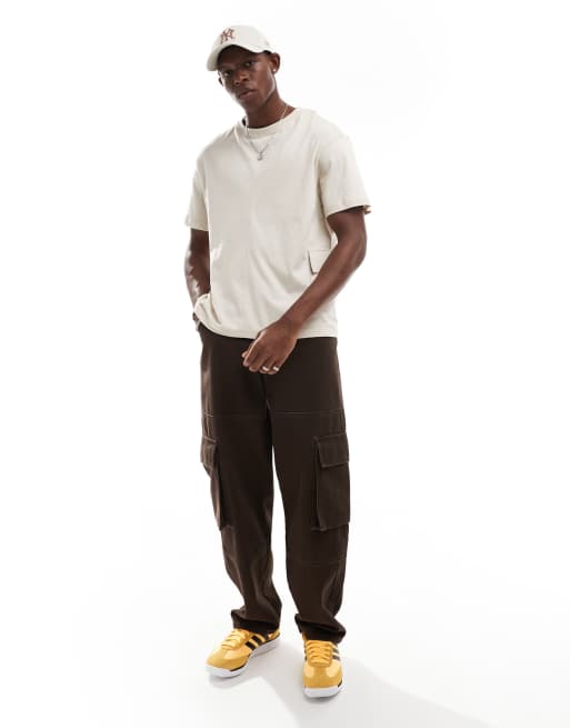 Another Influence oversized utility t-shirt in stone | ASOS