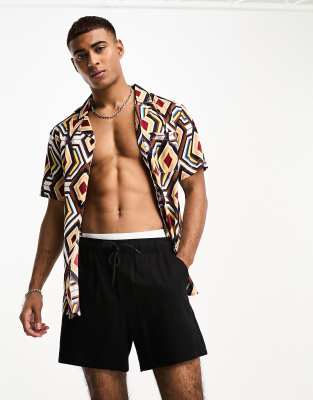 Another Influence short sleeve printed shirt in brown multi | ASOS