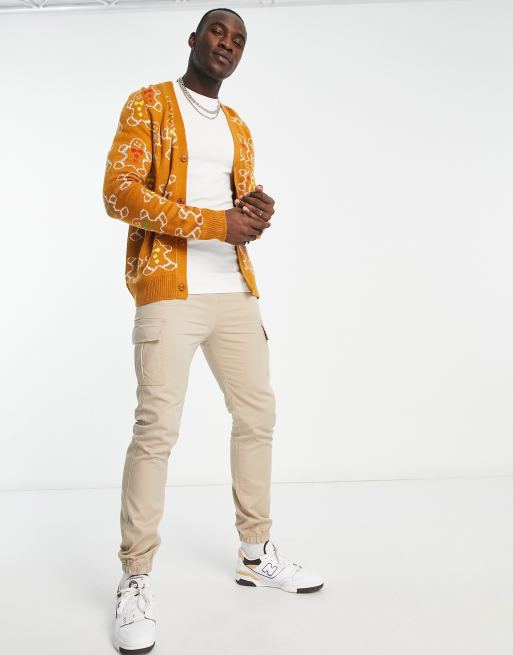 Another Influence Tall gingerbread Christmas cardigan in brown | ASOS