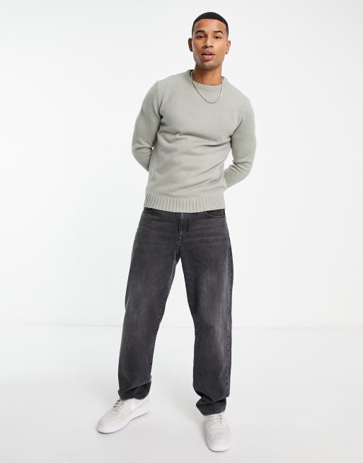 Another Influence textured knit sweater in gray | ASOS