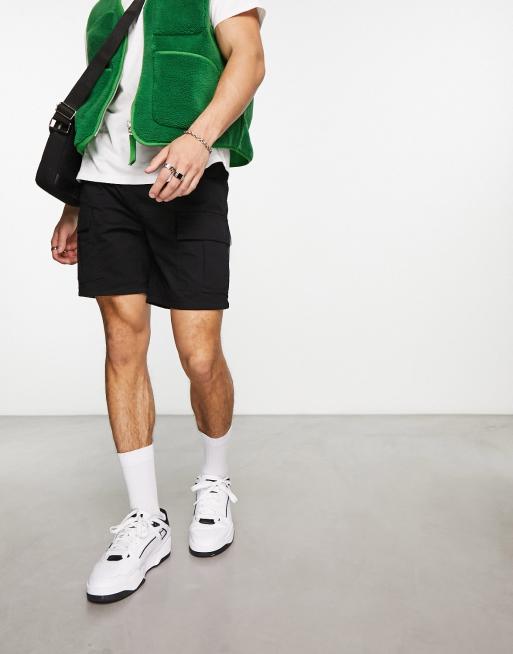 Another Influence twill cargo shorts in black | ASOS