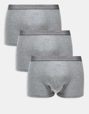 ARKET 3 pack of premium trunk boxers in grey melange | ASOS