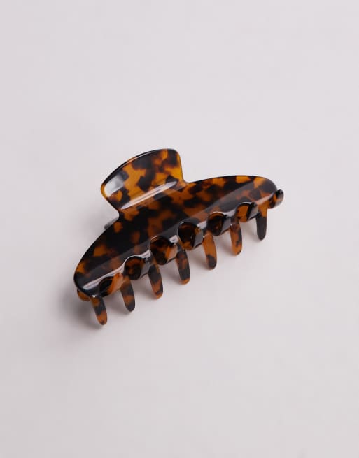 ARKET claw clip in brown tortoise print | ASOS