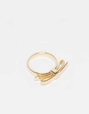 ARKET gold plated ring with bow detail | ASOS