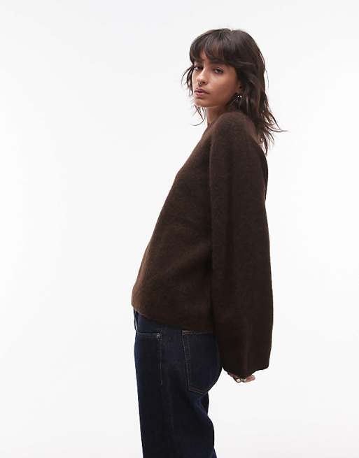 ARKET - Maglione comodo morbidissimo marrone in misto lana di alpaca | ASOS ARKET - Maglione comodo morbidissimo marrone in misto lana di alpaca | ASOS