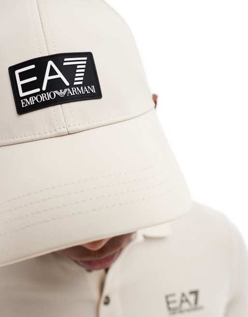 Armani EA7 core label logo baseball cap in beige | ASOS