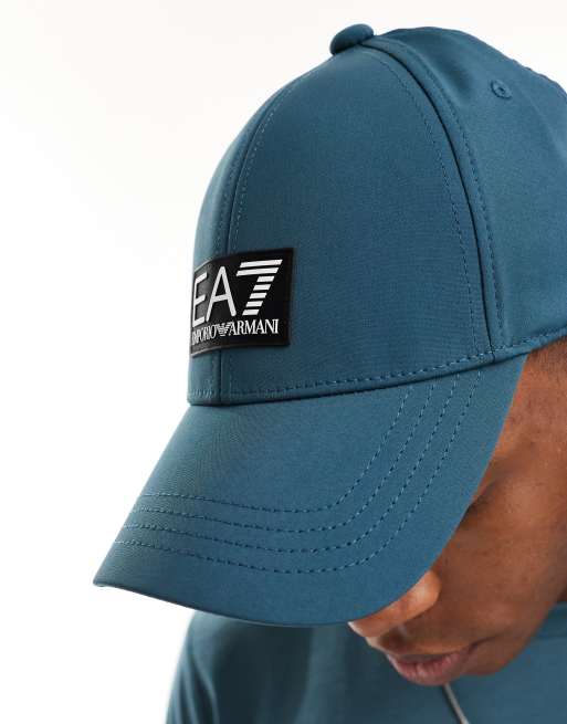 Armani EA7 core label logo baseball cap in mid blue | ASOS