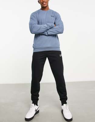 Armani EA7 Core Sweat a logo Bleu clair ASOS