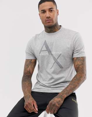 Armani Exchange AX logo t-shirt in grey | ASOS