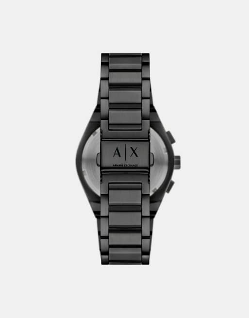 Armani exchange black chronograph watch store