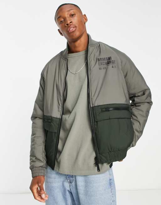 Armani Exchange – Wendbare Bomberjacke in Khaki | ASOS