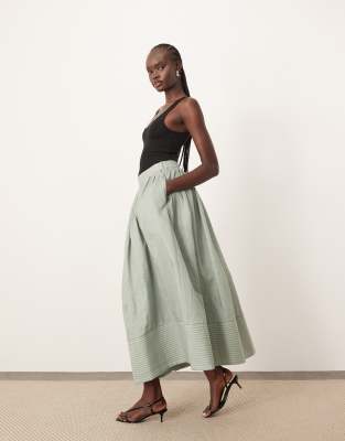 ARRANGE - Jupe longue texturée à poches - Sauge | ASOS