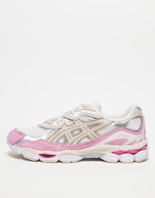 Asics - Gel-NYC - Unisex - Sneakers i cremehvid og pink | ASOS