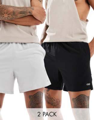 ASOS 4505 Icon 5 inch training shorts with quick dry 2 pack in black ...