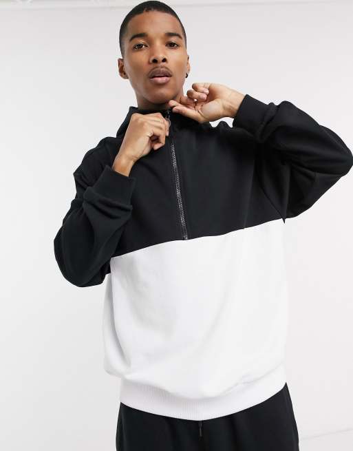 ASOS 4505 oversized hoodie with 1/2 zip and contrast panel | ASOS