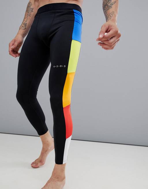 ASOS 4505 running tights with colour block cut & sew and quick dry | ASOS