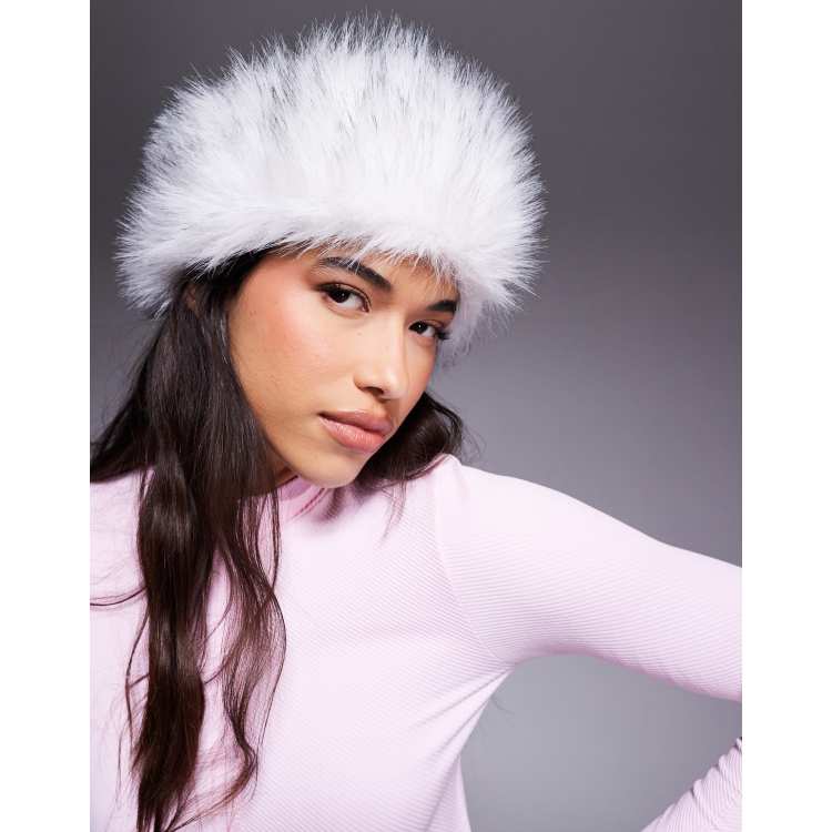 ASOS 4505 Ski faux fur headband in white ASOS