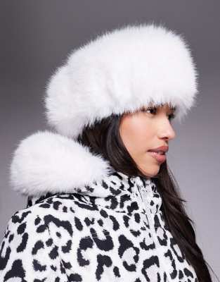 ASOS 4505 ski faux fur headband in white | ASOS