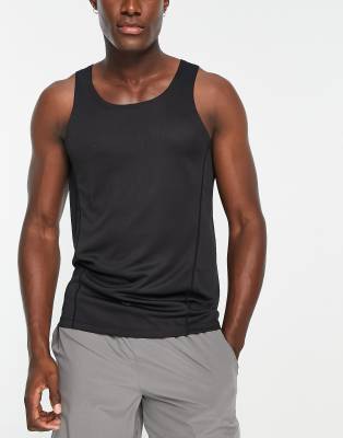 ASOS 4505 – Sport-Trägershirt in Schwarz mit kleinem Logo und ...