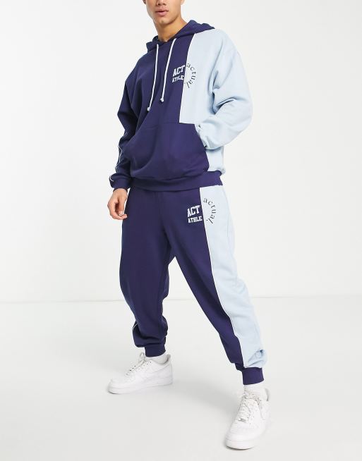 Asos Actual Co Ord Jogger With Cut And Sew Detail With Logo Print In
