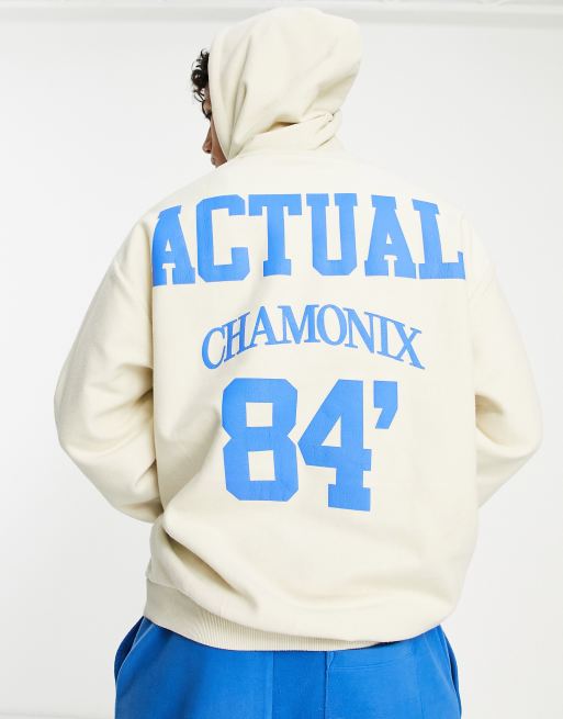 Asos Actual Oversize Kapuzenpullover Aus Polarfleece In Gebrochenem