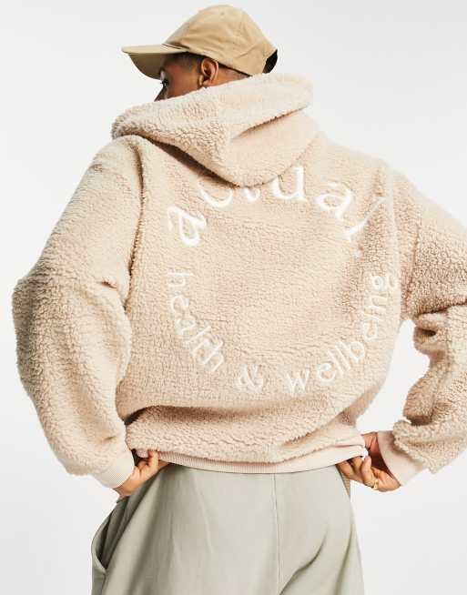 Asos Actual Sweat à Capuche Oversize En Imitation Peau De Mouton
