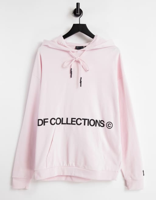 Asos Dark Future Co Ord Oversized Hoodie In Pink With Logo Prints Asos