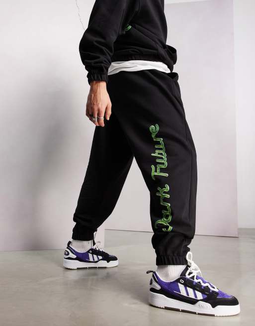 Asos Dark Future Co Ord Oversized Jogger With Bubble Graphic Logo Print