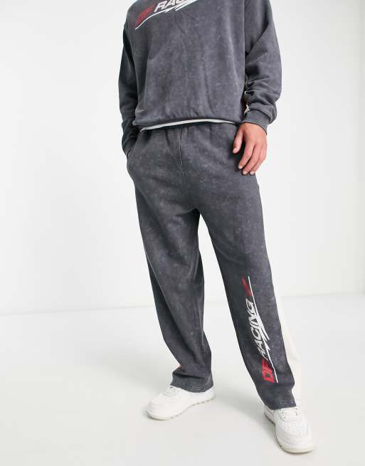 Asos Dark Future Co Ord Relaxed Fixed Hem Joggers With Contrast Rib