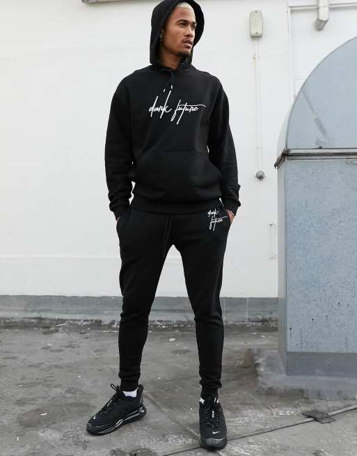 Asos Dark Future Co Ord Skinny Joggers With Placement Logo Print Asos