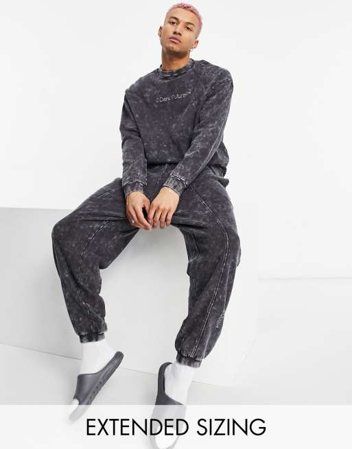 Asos Dark Future Legere Jogginghose In Anthrazitfarbener Waschung Mit