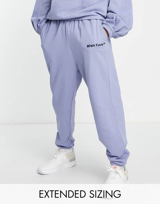 Asos Dark Future Oversize Jogginghose In Blau Mit Strukturiertem
