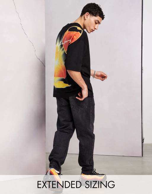 Asos Dark Future Oversize T Shirt In Schwarz Mit Grafikprint Auf Dem