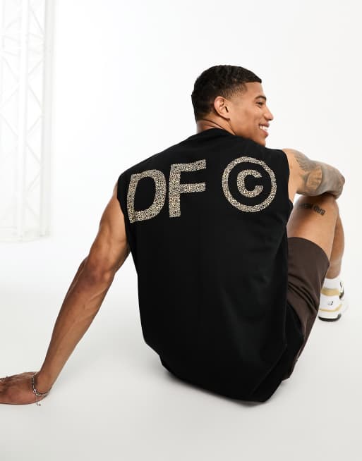Asos Dark Future Oversized Sort Overdel Med Logo I Leopardprint Asos