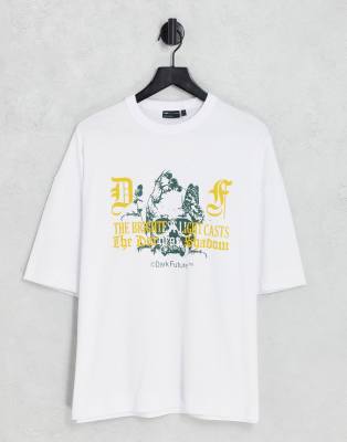 ASOS Dark Future oversized t-shirt in heavyweight jersey with skull ...