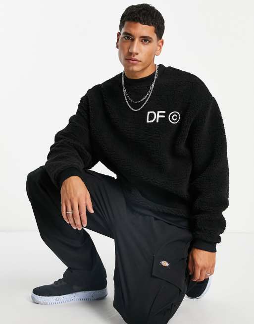 Asos Dark Future Sweat Oversize En Imitation Peau De Mouton