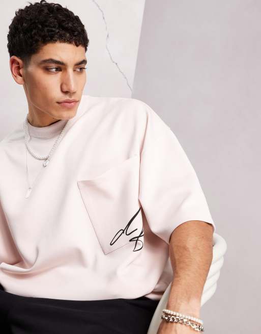 Asos Dark Future T Shirt Oversize En Néoprène Avec Poche Oblique Et