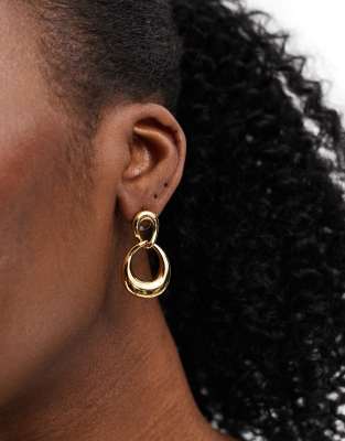 ASOS DESIGN 14k gold plated door knockers with double circle detail | ASOS