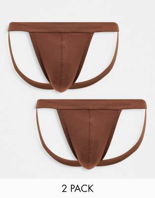 ASOS DESIGN 2 pack jock strap in tonal rib | ASOS
