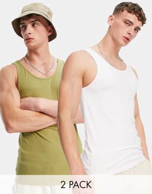 ASOS DESIGN 2 pack muscle tank top | ASOS