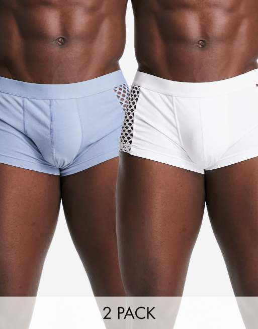 Asos Design 2 Pack Short Trunks With Mesh Panels Asos