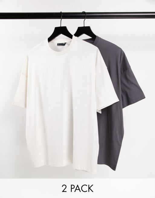 Asos Design 2er Pack Oversize T Shirts Aus Baumwollmix In