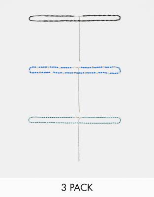 ASOS DESIGN 3 pack beaded belly chains in multi | ASOS