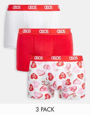ASOS DESIGN 3 pack boxer briefs with print | ASOS